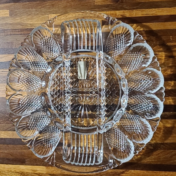 Heritage | Dining | Vintage L E Smith Heritage Clear Glass Deviled Egg ...